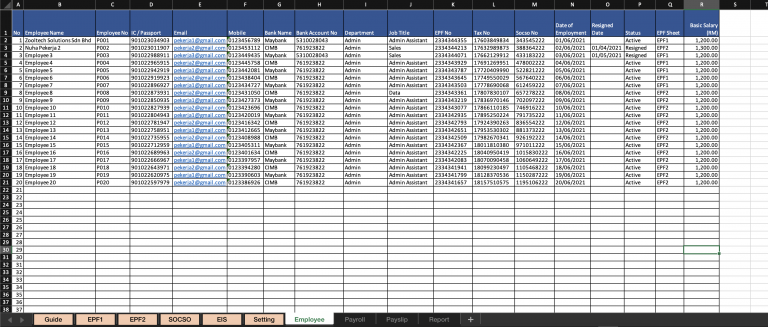Payroll Excel Template Malaysia, Dah Ada Formula ⋆ Rekemen