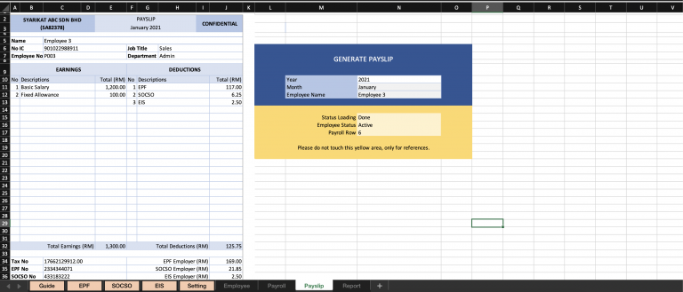 Payroll Excel Template Malaysia, Dah Ada Formula ⋆ Rekemen