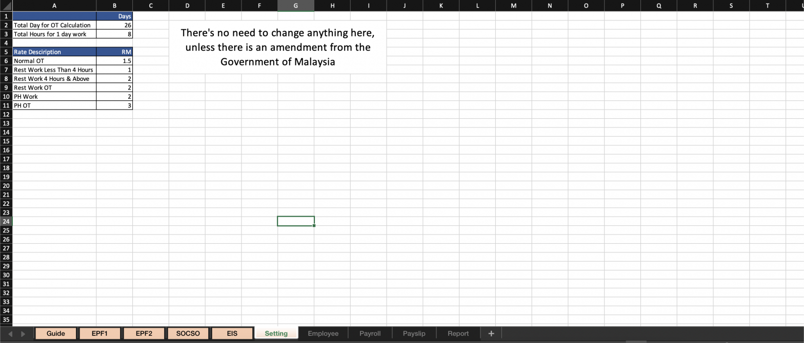 Payroll Excel Template Malaysia, Dah Ada Formula ⋆ Rekemen