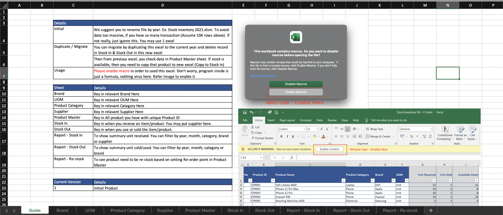 Template Stock Inventory Excel ⋆ Rekemen