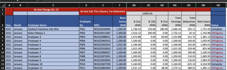 Template Payroll Excel Malaysia - V2 ⋆ Rekemen