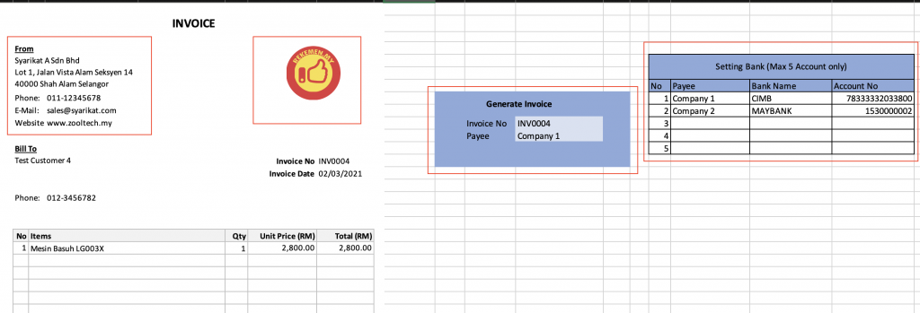Template Rekod Jualan Excel Termasuk Inventori, Invois & Laporan ⋆ Rekemen