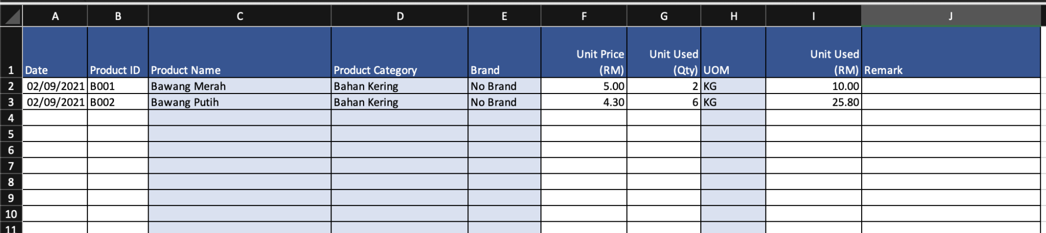 Rekod Jualan Harian Excel, Boleh Lihat Untung Rugi ⋆ Rekemen
