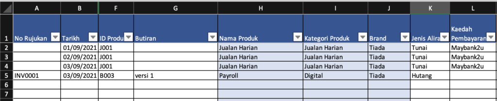 Akaun Perniagaan Excel - Untung Rugi & Kunci Kira-kira ⋆ Rekemen