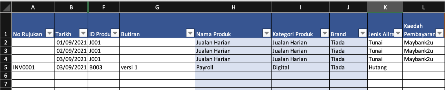Akaun Perniagaan Excel - Untung Rugi & Kunci Kira-kira ⋆ Rekemen
