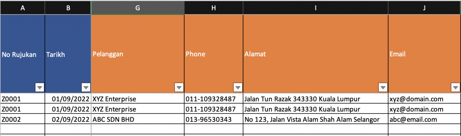 Template Sebut Harga, Invois & Resit Excel ⋆ Rekemen