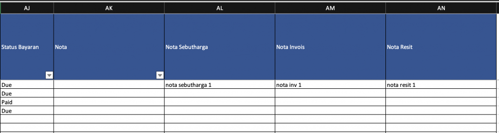 Template Sebut Harga, Invois & Resit Excel ⋆ Rekemen