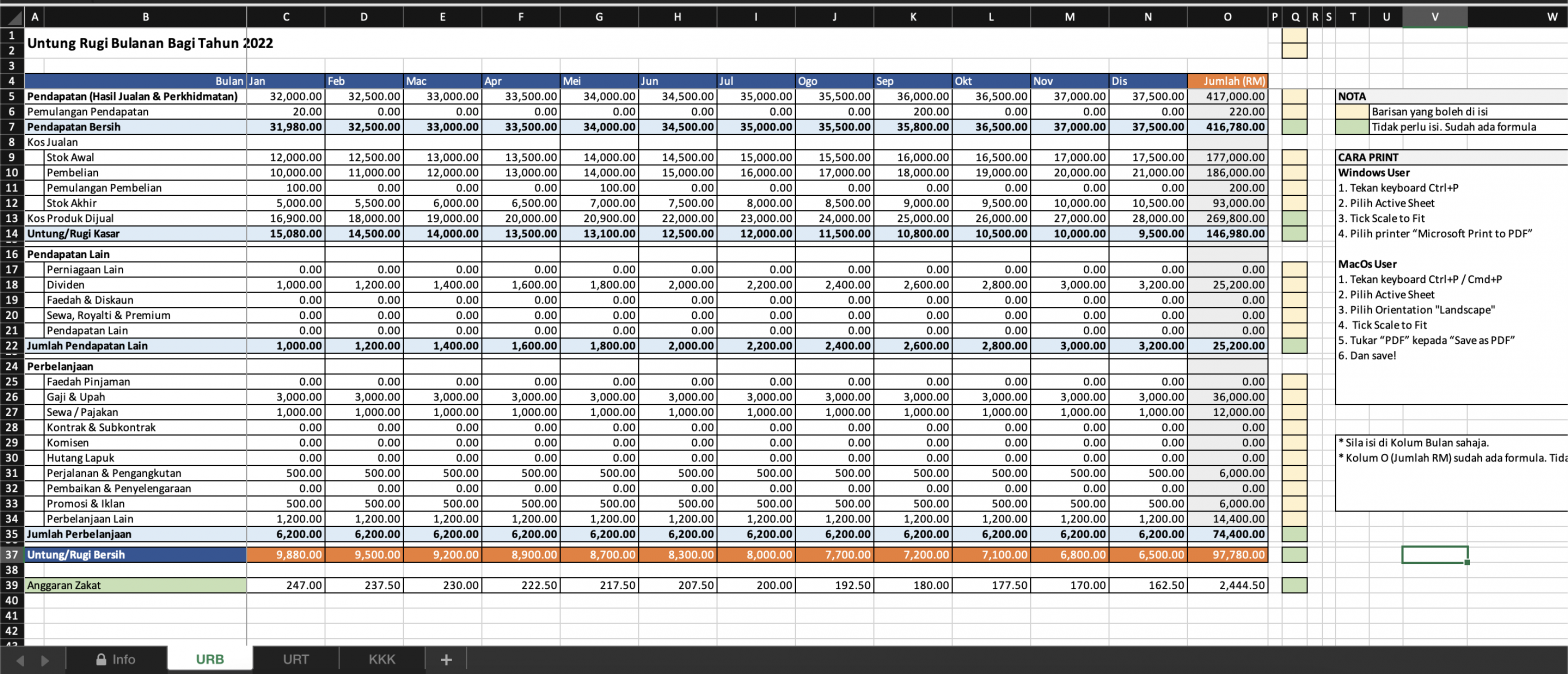 Template Untung Rugi Excel & Kunci Kira-kira ⋆ Rekemen